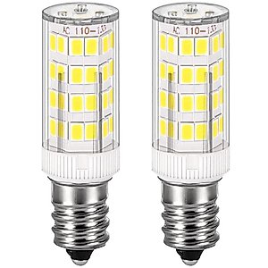 E12 Led Light Bulb 4W Equivalent 40W C7 Replacement Bulbs Clear Type B Candelabra Base Bulbrite Non-Dimmable Daylight White 6000K 2 Pack