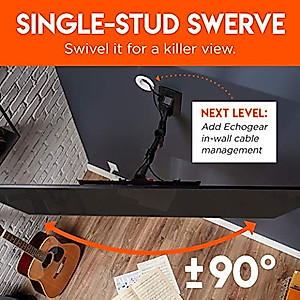 ECHOGEAR Swivel Full Motion TV Wall Mount for TVs Up to 60" - Smooth Extention, Tilt - Wall Template for Easy Install On 1 Stud - After Install Level & Hide Cables with Built-in Cable Management