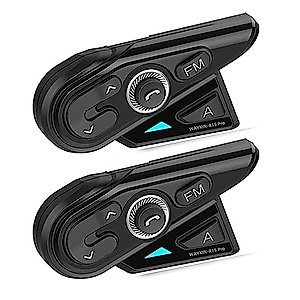 Motorcycle Bluetooth Helmet Bluetooth 2 PCS,5.0 Pairing Within 2000 Meters 8 People Online Intercom, 6 Color Replacement, with FM / IPX67 Waterproof / DSP&CVC Noise Reduction, Including 2 Microphones.