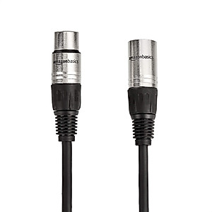 Amazon Basics 2-Pack XLR Microphone Cable for Speaker or PA System, All Copper Conductors, 6MM PVC Jacket, 10 Foot, Black