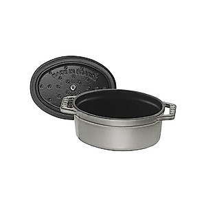 STAUB Cast Iron Oval Mini Cocotte, 11cm, Graphite Grey