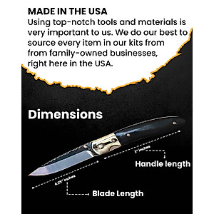 RELIC Skills | DIY Folding Knife Making Kit - Made in the USA - Gifts for Dad - Manly Gifts - Wood & Leather - New Fathers - Tools & Accessories - Camping - Family Gifts - Boys - Girls