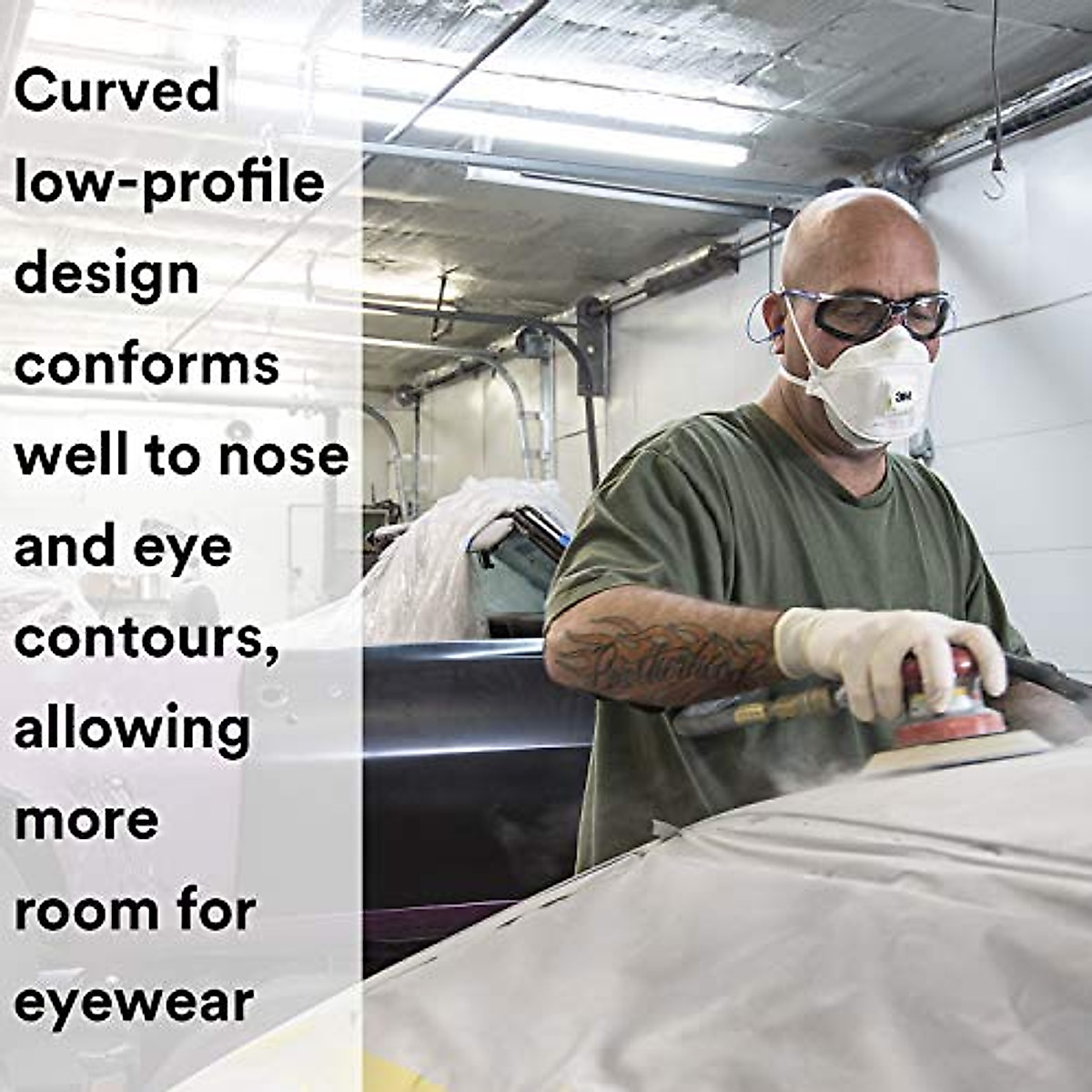 3M Aura Particulate Disposable Respirator 9211+ with Cool Flow Valve, N95, Smoke, Grinding, Sanding, Sawing, Sweeping, Woodworking, Dust, 10/Pack