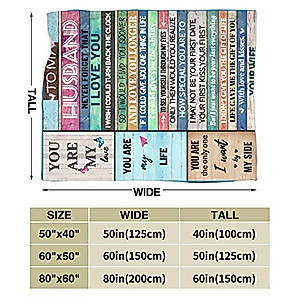 to My Husband Throw Blanket Super Soft Flannel Air Conditioner Blanket Warm Blanket Applicable All Season for Bed Couch Living Room(60"x50")