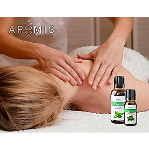 ArOmis Organic Peppermint Essential Oil - 100% Pure Therapeutic Grade - Undiluted, Premium Oil - 150 Micron Filtered, Perfect for Aromatherapy Diffusers (10ml / .34 fl oz)