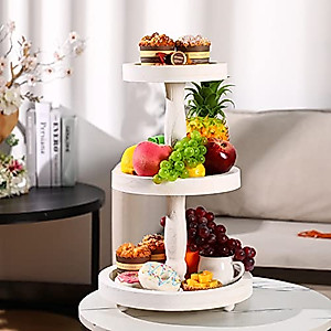 Nuanchu 3 Tier Cupcake Stand Holder Three Tier Serving Tray Cupcake Stand White 3 Cupcake Tower for Dessert Table Party Farmhouse Display Tea Cake Birthday Wedding