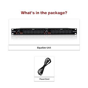 MUSYSIC MU-EQ15B Professional Dual 15-Band Stereo Graphic Digital Equalizer Crystal Clear Sound Quality, Versatile Connectivity Equalizer Home Audio Includes 1-Year Warranty