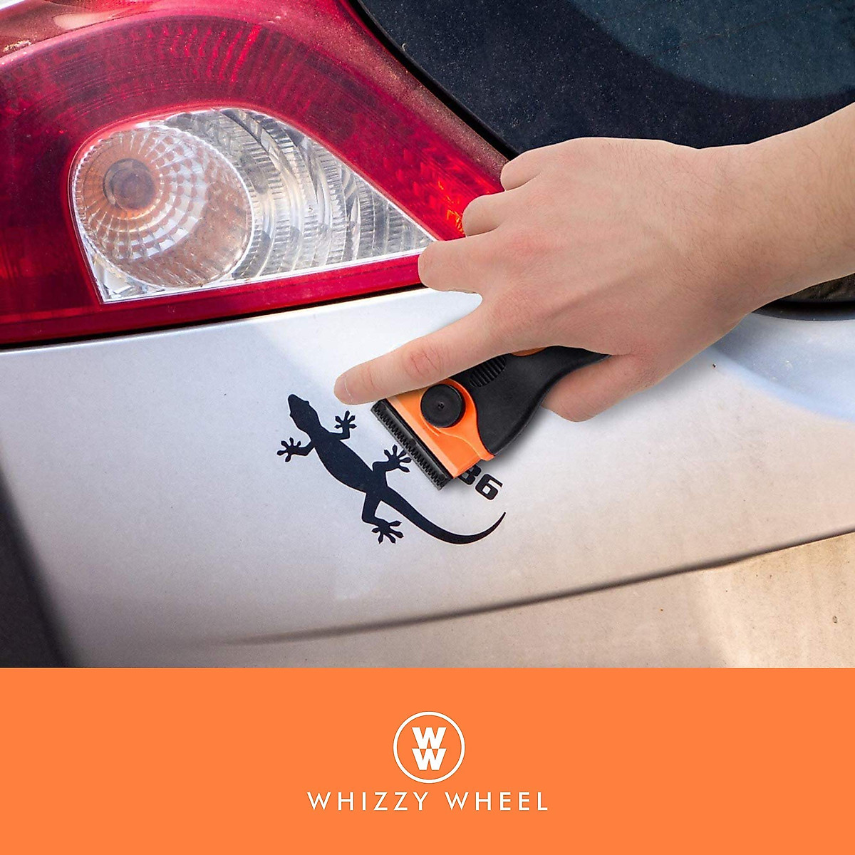 Whizzy Wheel Multi-Purpose Plastic Razor Blades Scraper, 10 Double Edged Plastic Blades - Car Decal Remover and Sticker Remover Tool, Ideal for Car Vinyl, Decal & Tint Removal | Plastic Scraper Tool