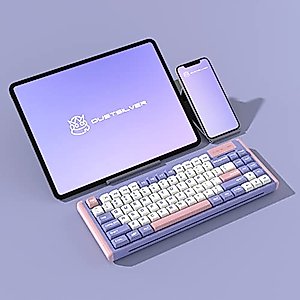 DUSTSILVER Wireless Keyboard Mechanical Gaming Keyboard Hot-swappable RGB Backlit Supports BT 5.0/2.4G Wireless/Wired 3 Modes Brown Switch 84 Keys Programmable Macro for Windows/MacOS Lilac