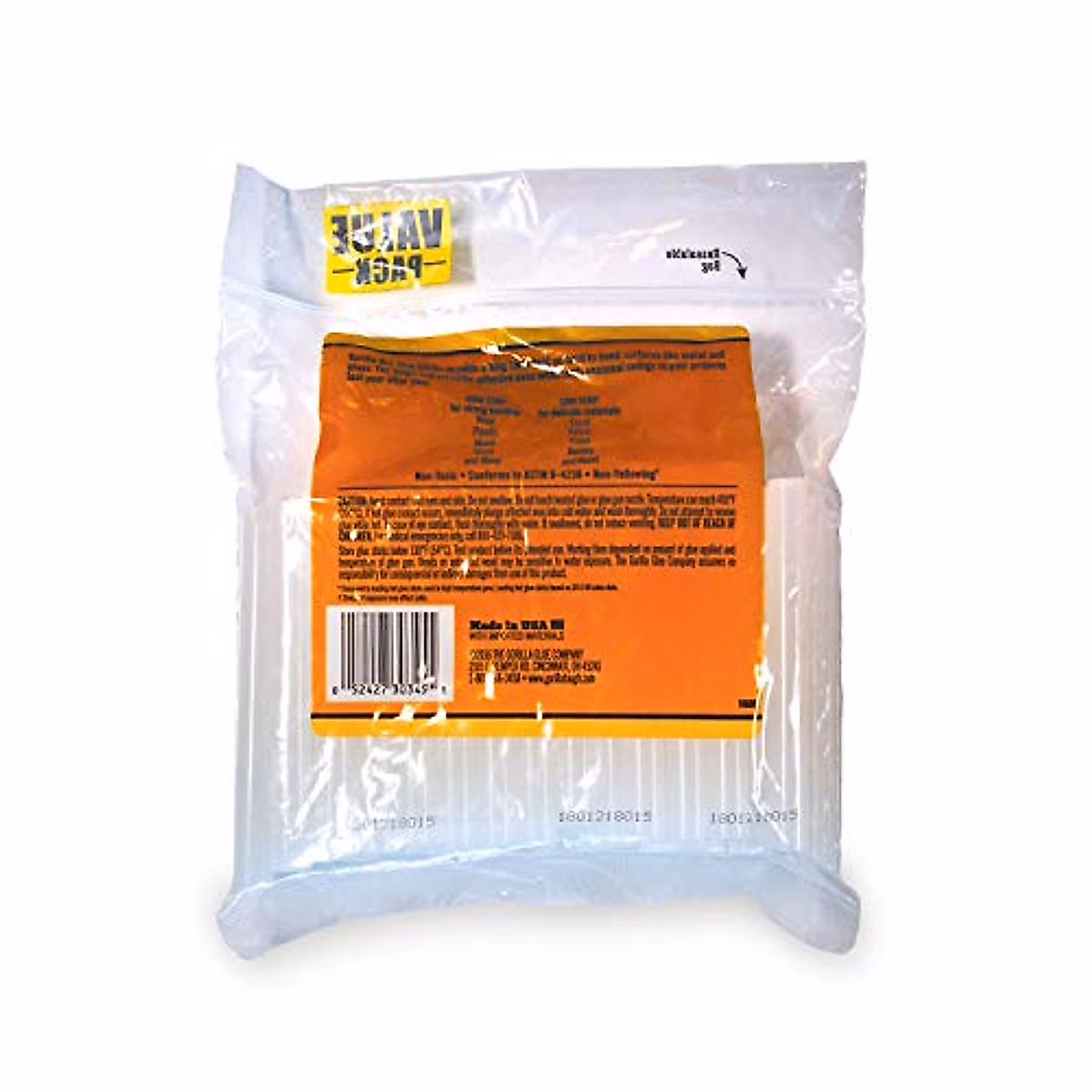 Gorilla Hot Glue Sticks, Mini Size, 4 in Long x .27 in Diameter, Clear Adhesive, All Temperature, Long Term Hold, 75 Count, Clear, (Pack of 2)