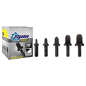 SPIN F5000 5-Piece Drill Bit Flaring Set, 1/4, 3/8, 1/2, 5/8, & 3/4", Black