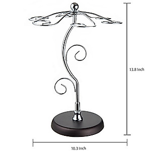 MyGift 6-Hook Artistic Elegant Freestanding Silver Tone Metal Countertop Wine Glass Stand/Stemware Rack/Air Drying Tree Display