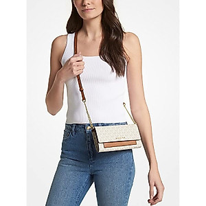 Michael Kors Jet Set Medium Saffiano Leather 2-in-1 Convertible Crossbody Bag (Van/Arorn)