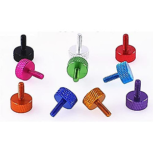 Screw 6#-32 * 10mm Aluminum Alloy Hand Twisted knurled Color Computer Drone Box DIY Side Panel Hard Drive Graphics Card Screws (Color : Golden)