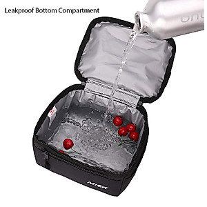 MIER 2 Compartment Lunch Bag Small Lunch Box Bundle