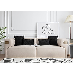 Anickal Black Pillow Covers 18x18 Inch Set of 2 Modern Farmhouse Rustic Decorative Throw Pillow Covers Square Cushion Case for Living Room Home Sofa Couch Decoration