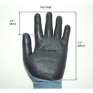 Lightweight Nitrile Work Gloves, 3D Comfort Stretch Fit, Durable Power Grip Foam Coated, Smart Touch, Thin Machine Washable, 5 Pairs Pack (Large, Pink)