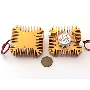 2 Pieces copper 12v 55mm 2PIN Aluminum Cooling Fan Heatsink Cooler VGA CPU A8