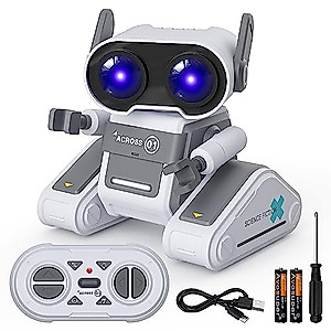 DoDoMagxanadu Robot Toys, Remote Control Robot Toy for Kids, RC Robots for Kids with LED Eyes and Music, Gift for Boys and Girls Ages 3+ Years (White)