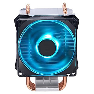 Amazon Basics Computer Cooling Fan with Cooler Master Technology, CPU Air Cooler, 4 Heat Pipes, RGB LED PWM, ‎4.02 X 3.28 X 4.96 Inch, Aluminum Fins