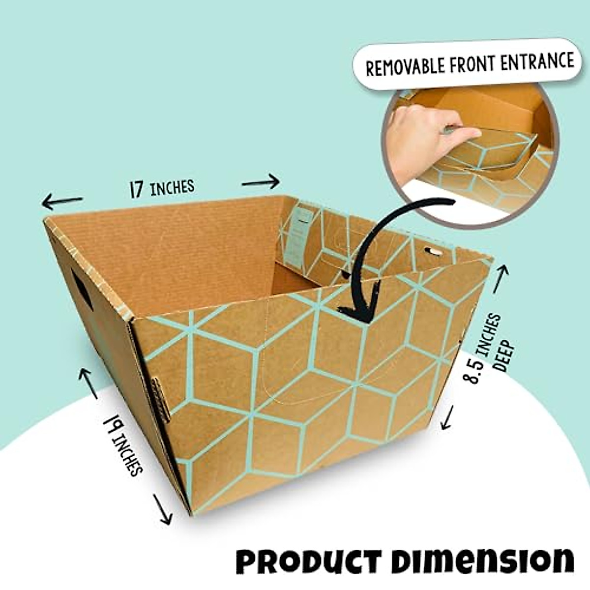 Cats Desire - 15 Trays, Disposable Litter Boxes for Cats - Litter Box, Fits Large Cats - Water Resistant Cat Litter Box - Made in USA, 19" L x17 W x 8.5" H - Enclosed Box