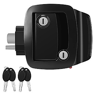 WELLUCK RV Entry Door Lock with Paddle Deadbolt, 100% Metal Camper Door Latch Handle, Zinc Alloy RV Door Lock Replacement Kit Secure for Camper Horse Travel Trailer Cargo Hauler, Black, Not Key Alike