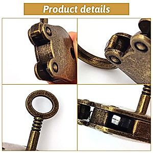 kathson Old Vintage Antique Style Mini Archaize Padlocks Key Lock with Key (Lot of 3,Antique,Love) (Antique Style)