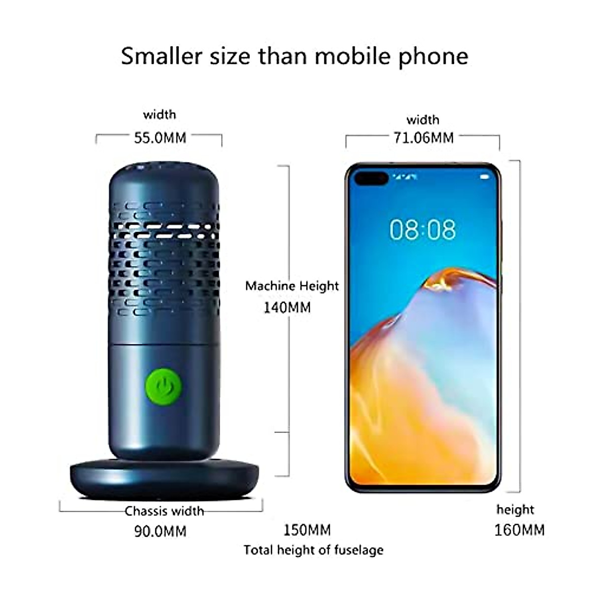 The Fruit And Vegetable Purifier Adopts Hydroxyl Water Ion Purification Technology, IPX7 Waterproof Uses Titanium Electrodes, Safe And Durable. Built-in 4400mah High-capacity Battery, Smaller Than A S