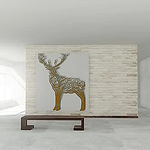 Metal Wall Art, Geometric Metal Deer Decor, Home Office Decoration, Wildlife Lover Gift, Wall Hangings, Deer Sign, Farmhouse Décor (White, 56"x69")
