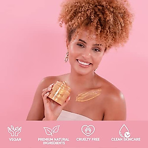 Coco Champagne Shimmer 24K Gold Body Glitter - Organic Shimmer Non-Greasy Hydro Gel with Glitter. Shine & Glow. 6.75 Fl Oz.