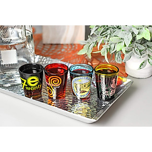 Surreal Entertainment Parks and Recreation Location Logos 4 Piece Shot Glass Set