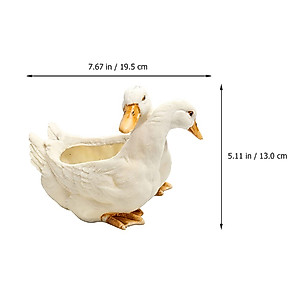 Veemoon Succulents Flower Pot Duck Plant Pot Flowerpot Animal Garden Pots Resin Succulent Planter Bonsai Plant Holder for Home Office Desk Mini Ornament Resin Flower Pots