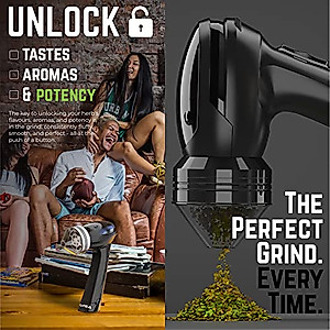 Mamba 1g 50mm Electric Herb Grinder. 6V Battery Powered One-Handed Mill. Easy Press Two-Direction Rocker Switch for Fluffy Product Grinding