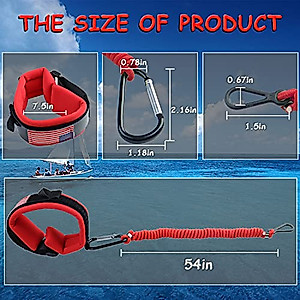 8M0092850 Boat Kill Switch Lanyard, Big Wrist Strap for Boat Outboard Mercruiser Marine Replace 15920T54 15920A54, 54 Inch/137CM Long Boat Engine Emergency Stop Switch Safety Lanyard Cord - Red