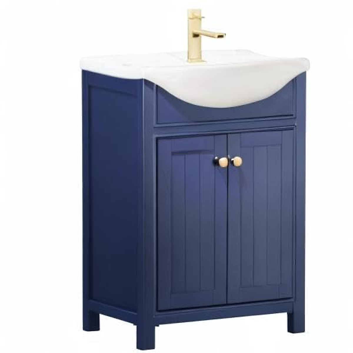 LUCA Kitchen & Bath LC24HBP Carson 24" Bathroom Vanity Set in Midnight Blue with Integrated Porcelain Top