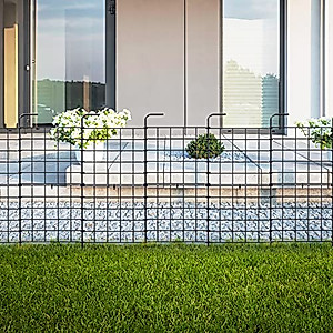 16 Pack Decorative Garden Fence No Dig Fencing Animal Barrier Fence or Dog Rabbits 24 Inch(H) X 11 Ft(L) Rustproof Metal Wire Garden Fence Border, Flower Edging for Yard Landscape Patio Outdoor Decor