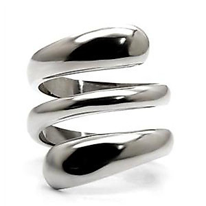 L8ny Designer Style 316 Stainless Steel Plain Women's Fashion Ring (10)