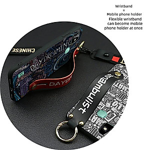 Wrist Strap Cover Lulumi Phone Case for infinix X612/Smart HD 2021, Fashion Design Lanyard Original Back Cover Silicone for Woman Graffiti Waterproof Wristband Dirt-Resistant Cartoon, 5