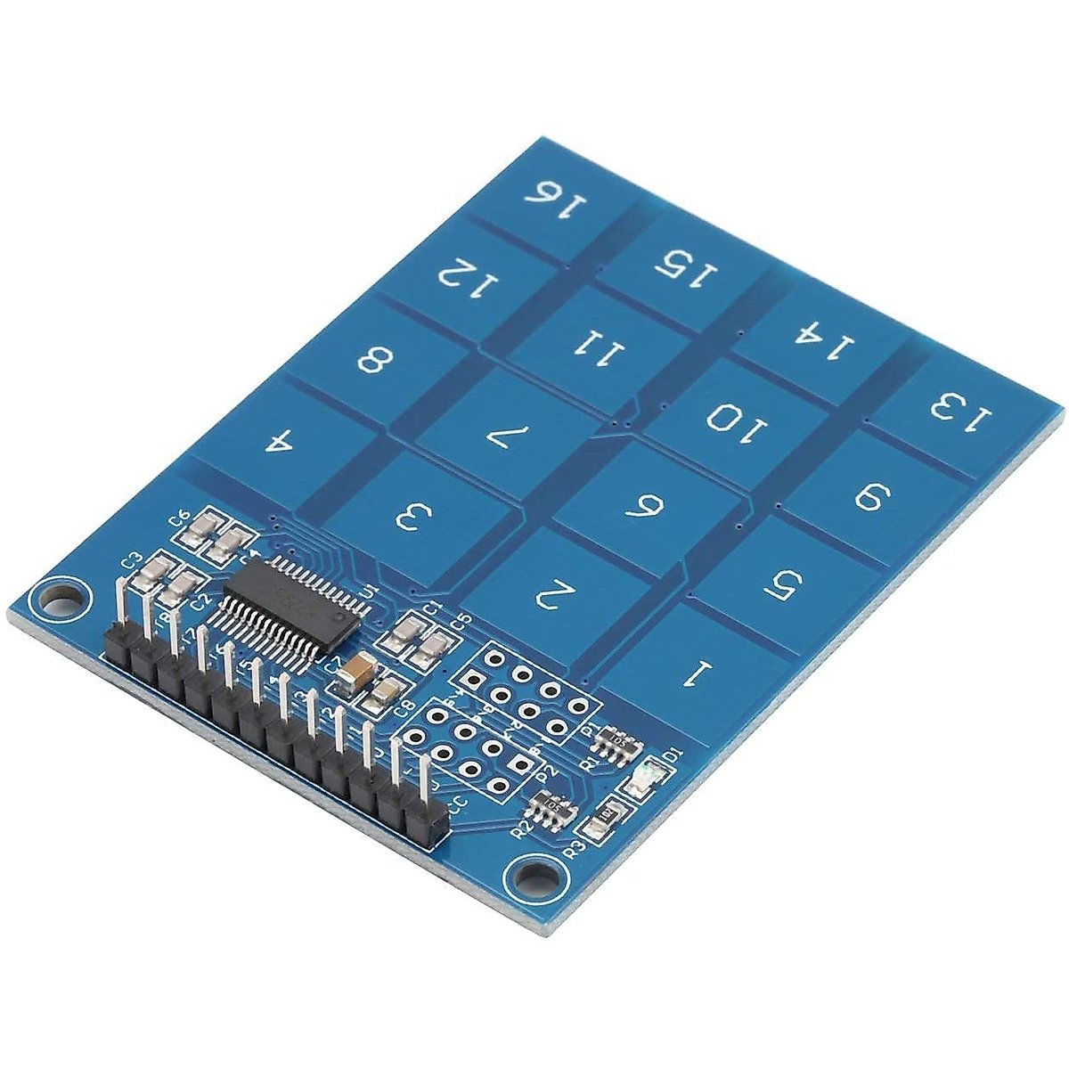 RedTagCanada TTP229 2.4V-5.5V 16 Channel Digital Capacitive Switch Touch Sensor Keypad Module IC for Arduino Board Electronic DIY Tool, Blue