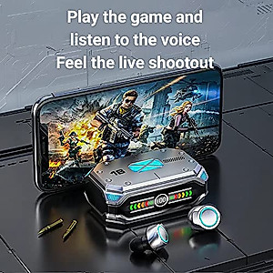 StitchGreen Bluetooth 5.3 True Wireless Earbuds, ENC Noise Canceling M43 Earbuds with RGB Lighting Charging Case, IPX7 Waterproof TWS Earphones, Long Battery 180Hrs Built in 4 Mics Headset iPhone