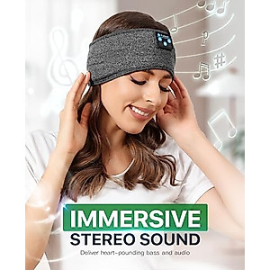 Fulext Sleep Headphones Bluetooth, Sleeping Headphones Headband Soft Elastic Comfortable Bluetooth Headband Headphones, for Men Women Teenager,Christmas Father Mothers Day Birthday