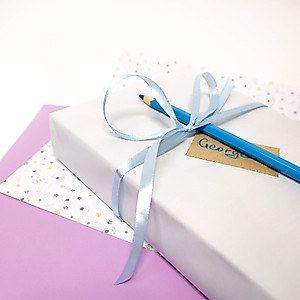 Light Blue Ribbon 1/4 Inches 36 Yards Satin Roll Perfect for Art, Wedding, Wreath, Baby Shower, Packing Birthday, DIY Hair Accessories Scrapbooking, Wrapping Christmas Other Projects Sky Color