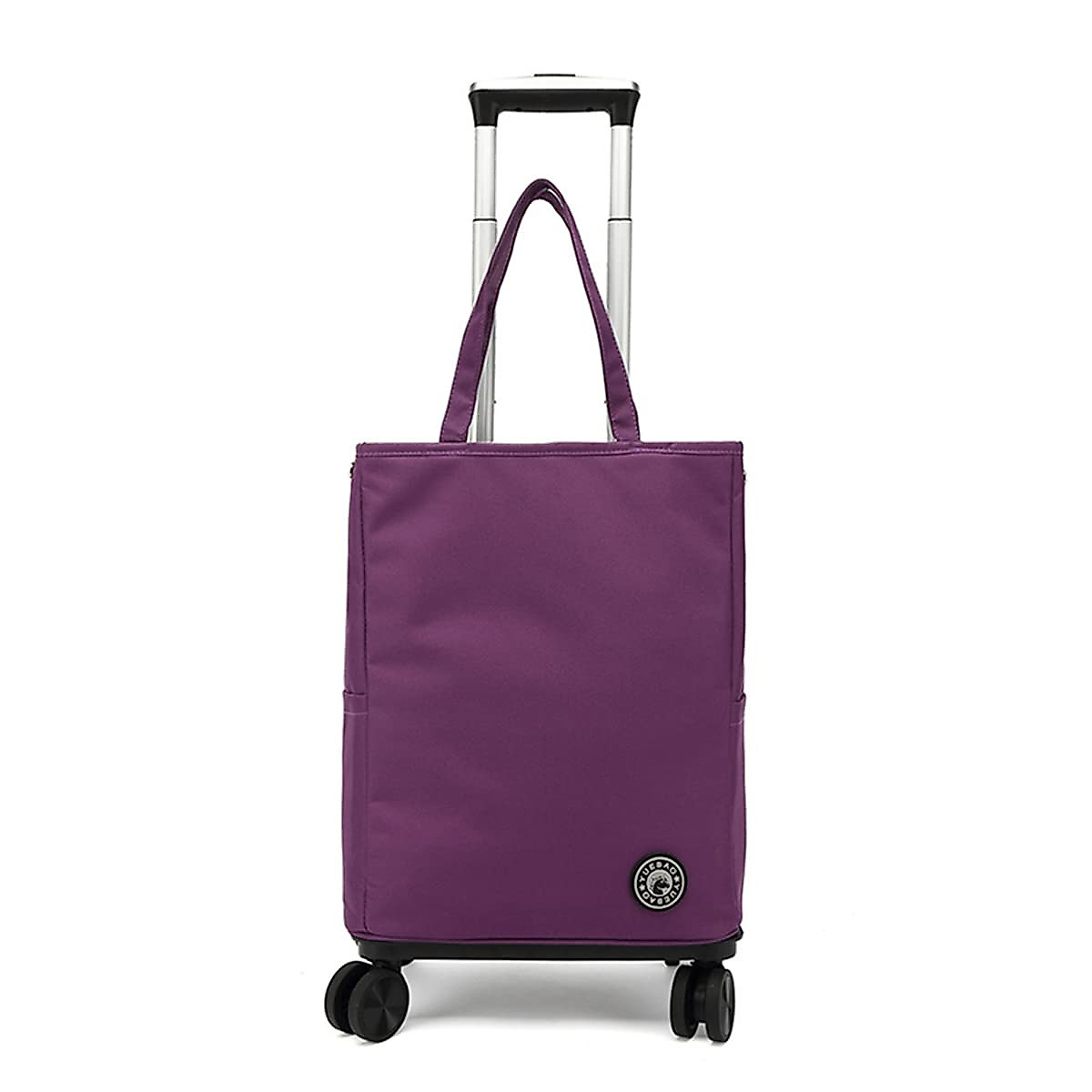 LUFISH Collapsible Trolley Bag,Reusable Grocery Bag on Wheels Large Capacity Grocery Cart Durable Wheels, Sturdy Sewing,Great for Shopping, Supermarket, Travel,F,M