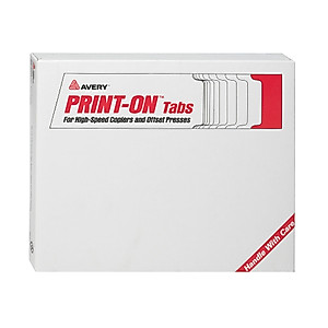 Avery Copier Tab Binder Dividers, 5 White Tabs, Unpunched, 30 Sets (20405)