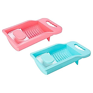 Happyyami 2pcs with washboard underwear washboards underwear wash basin washboard for hand washing clothes hand washboard kid socks hand-washed washboard non-slip pp travel clothing