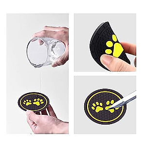 Fogfar Pack-2 Dog Paw Car Coaster, Silicone Anti Slip Coaster, Car Cup Holder Coaster, Car Interior Accessories, for Most Cars, Trucks, RVs (Yellow)