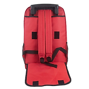 New York XPress Double Handle Rolling Backpack with Mesh/Multi-Pockets (Red)