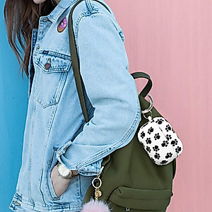 FRDERN AirPods Pro case with Keychain Soft Silicone Fadeless Pattern Printed Case Cover Skin Women Girls Men, Support Wireless Charging for AirPods Pro (Dag Paw)