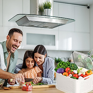 Yunaeduo Fruit Storage Containers for Fridge - 5PCS Food Storage Containers with Lids - Produce Containers for Fridge with Removable Colander - Keep Berry Fruit Vegetable Food Meat Fresh Longer