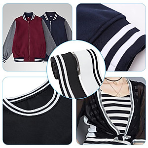 BENECREAT 4 Strands 43.3x2 inch Rib Cuff Stretch Stripes Knitted Fabric with Strip Pattern for DIY Sewing Cuffs for Waistband Neckband Leg Arms Sportswear Cuffs Extension